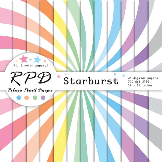 Paper Paper, Party & Kids Scrapbooking SALE Sunburst Pattern Starburst ...