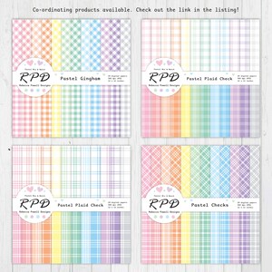 Plaid Pattern Seamless Digital Paper, Pastel Colours & White, Scrapbook ...