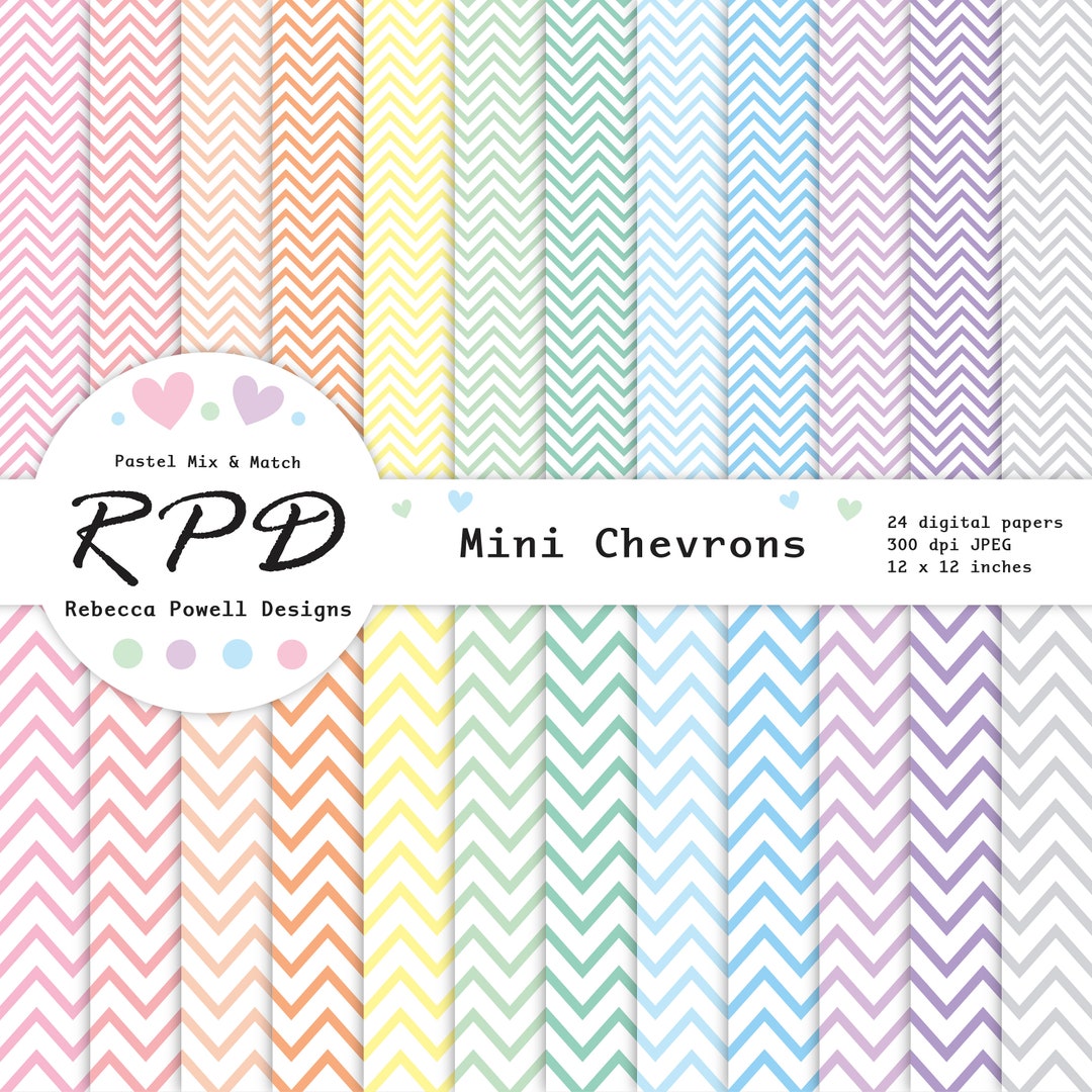 Pastel Chevron Digital Paper Pack: Scrapbook Backgrounds (digital ...