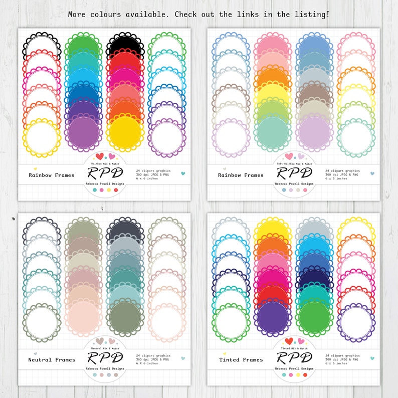 Vintage Style Digital Clip Art Frames, Pastel Colours, Scrapbooking ...