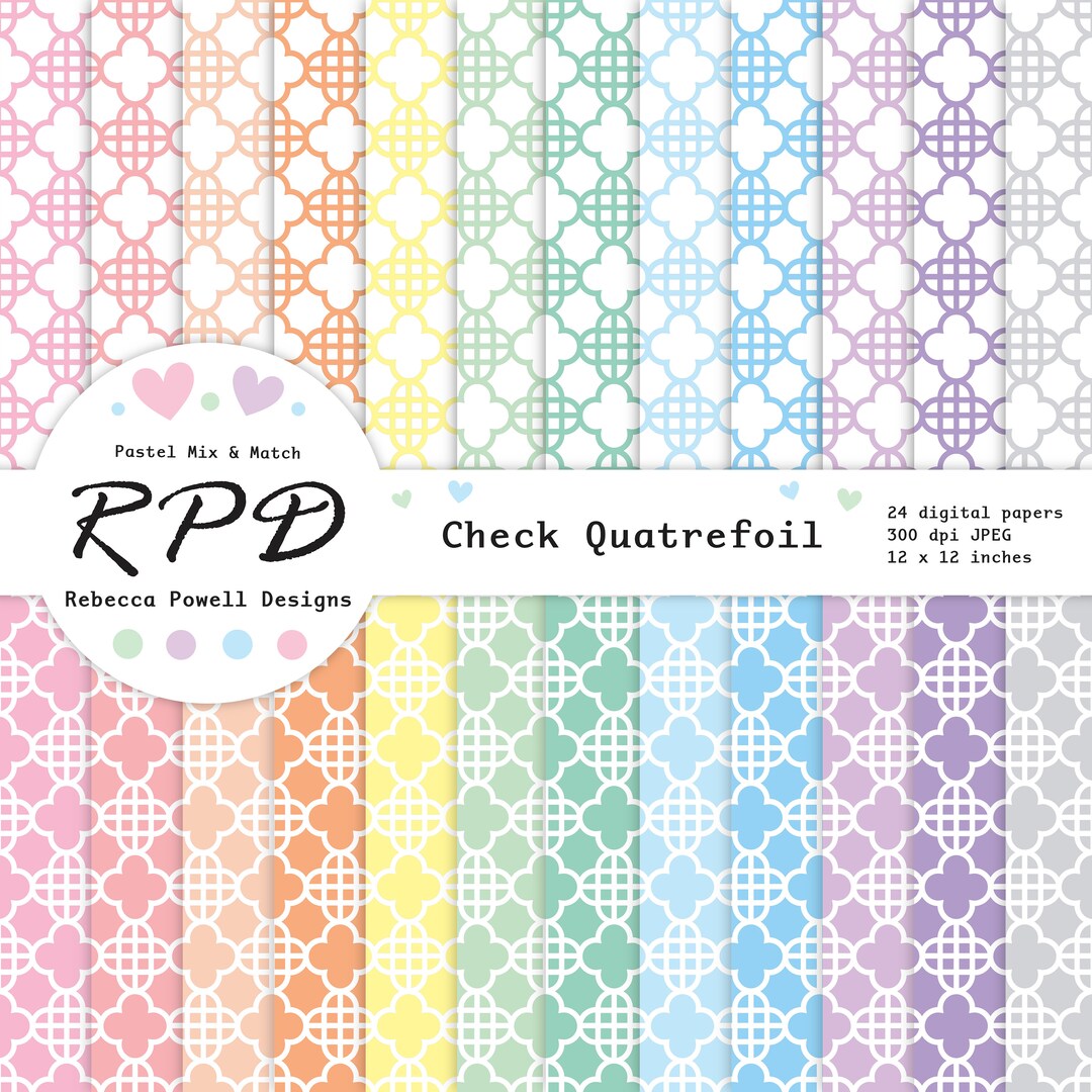 SALE Quatrefoil Digital Paper Seamless Pastel Colours - Etsy