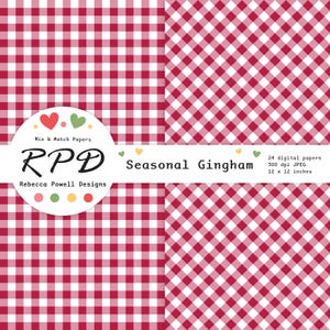 Gingham Pattern Seamless Digital Paper, Seasonal Rainbow Colours ...