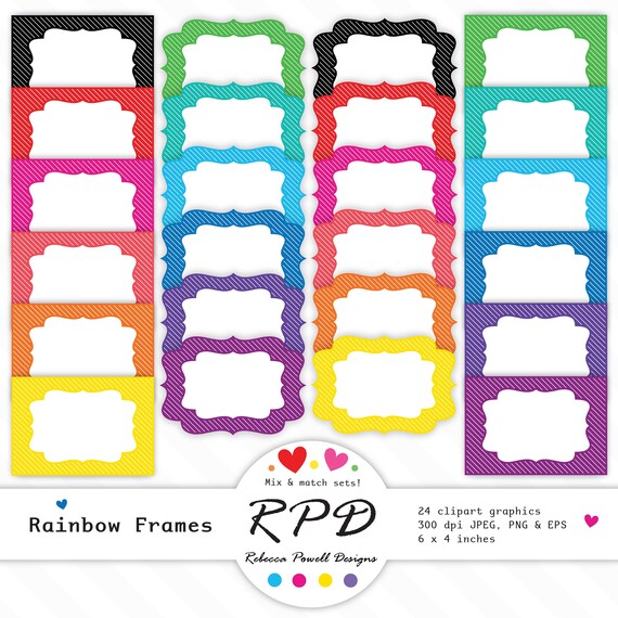 SALE Striped Clipart Invitations Fancy Decorative Text Box | Etsy