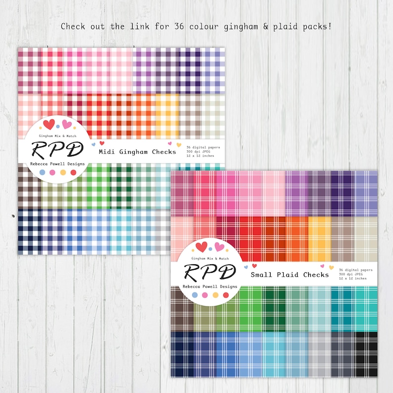 Navy Gingham Plaid Digital Papers: Seamless Scrapbook Patterns (digital ...