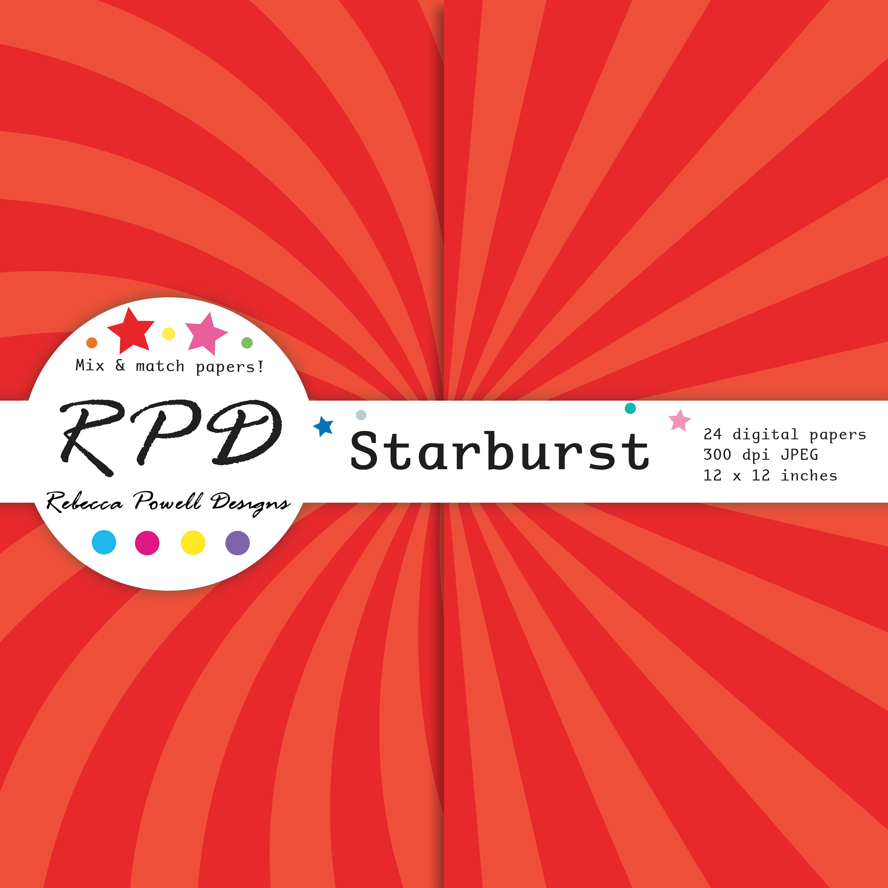 Starburst Digital Paper Sunburst Paper Spiral Pattern - Etsy UK