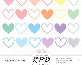 Striped Ribbon Borders Digital Clip Art Set, Pastel Colours, Png, Jpeg ...