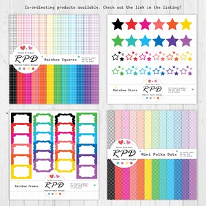 Polka Dot Page Borders Digital Clip Art Set, Rainbow Colours, Letter ...
