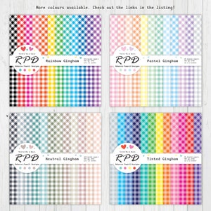 Gingham Pattern Seamless Digital Paper, Pastel Rainbow Colours & White ...