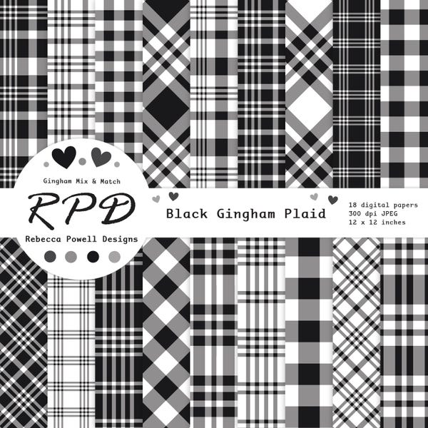 Black and White Gingham Check - Etsy