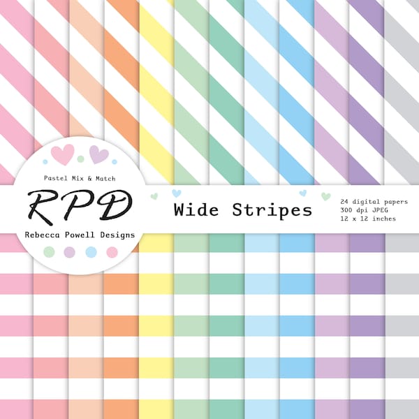 Stripe Digital Paper - Etsy