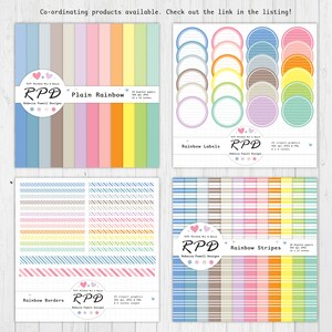 Mini Love Hearts Digital Paper Pack, Seamless Pattern, Pastel Rainbow ...