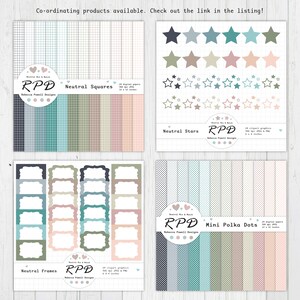Lined Stripe Digital Paper Pack, Seamless Pattern, Neutral Colours ...
