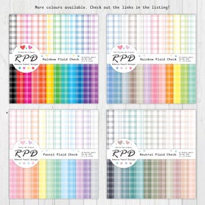 Plaid Check Seamless Pattern Digital Paper, Tinted Rainbow Colours ...