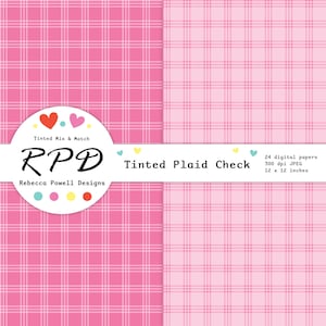 Plaid Check Seamless Pattern Digital Paper, Tinted Rainbow Colours ...