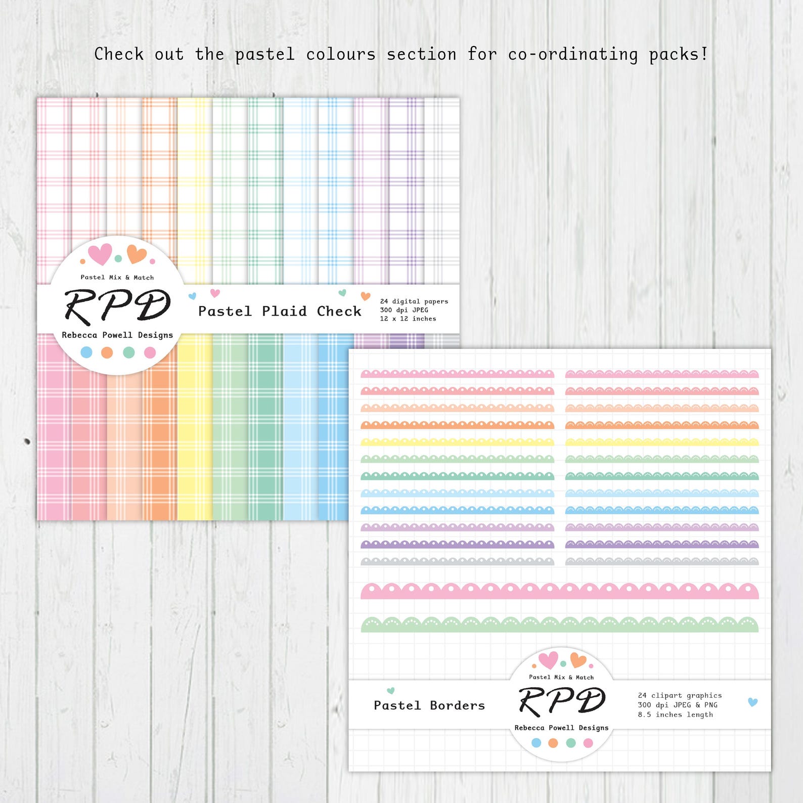 Gingham Pattern Seamless Digital Paper, Pastel Colours & White ...