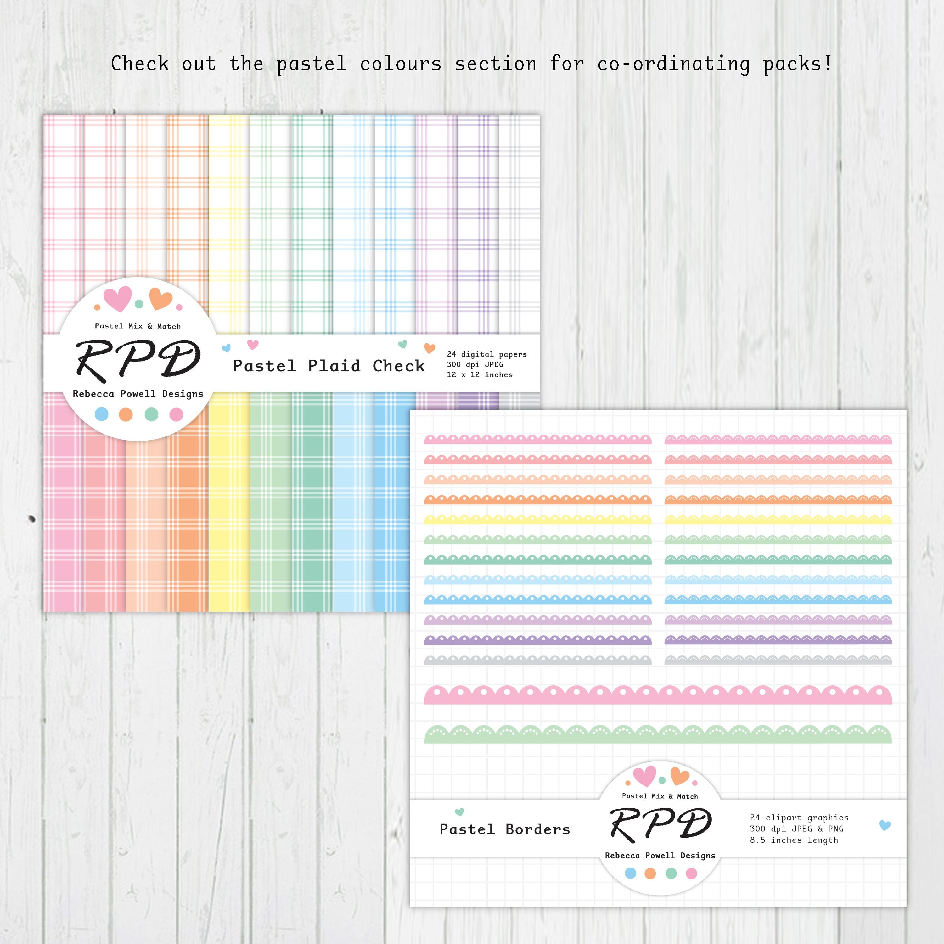Gingham Pattern Seamless Digital Paper, Pastel Colours & White ...