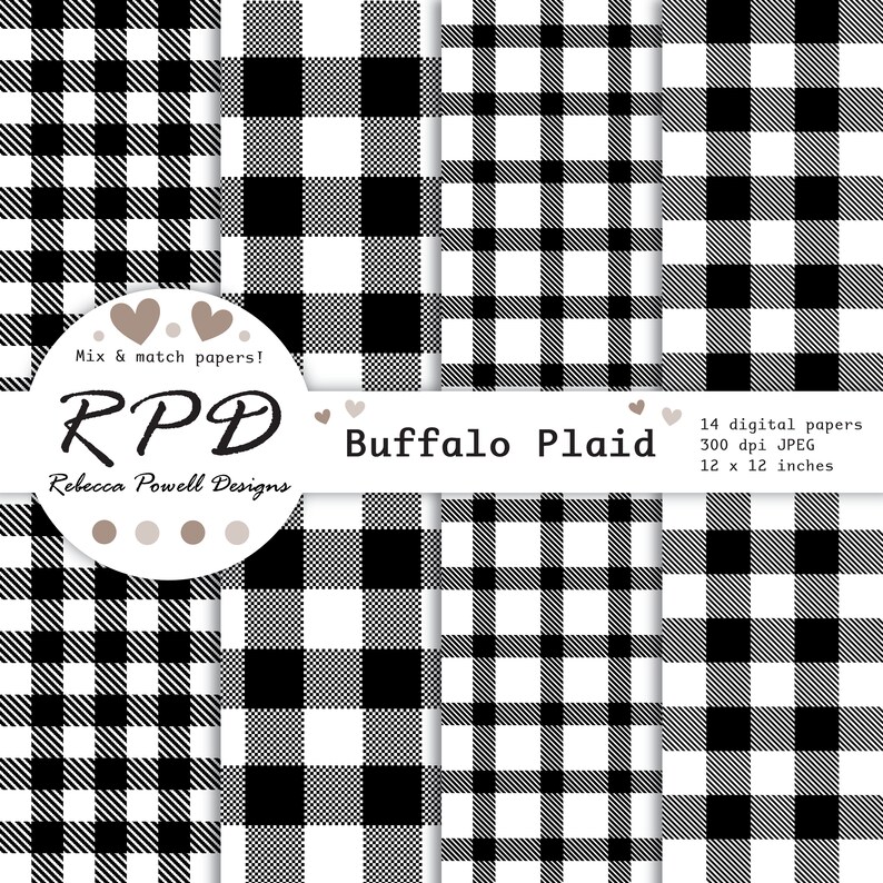 SALE Buffalo Plaid Digital Paper Set Lumberjack Checks Log - Etsy