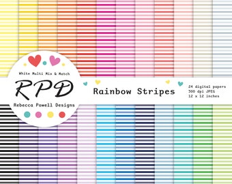SALE Polka Dots Digital Paper, Seamless Pattern, Rainbow Colours, White ...