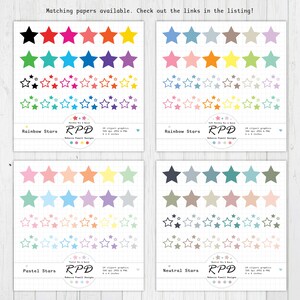 Stars Digital Clip Art Set, Solid Pastel Colours, Star Outlines, Png ...
