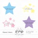 Stars Digital Clip Art Set, Solid Pastel Colours, Star Outlines, Png ...