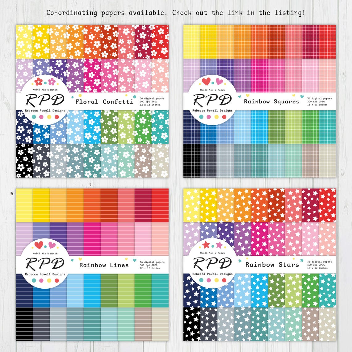 Polka Dots Seamless Digital Paper, Rainbow Colours & White, Scrapbook ...