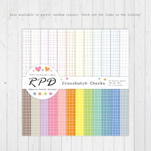 Crosshatch Pattern Seamless Digital Paper, Pastel Colours, White ...