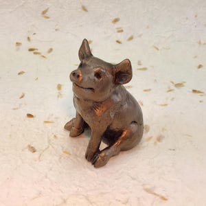 Bronze Pig Sculpture Pig Statue Pig Figurine Miniature Pig Animal ...