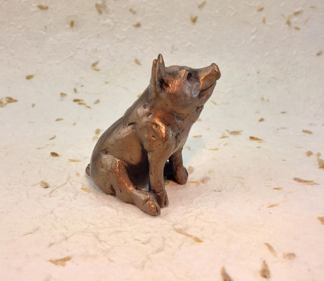 Bronze Pig Sculpture Pig Statue Pig Figurine Miniature Pig Animal ...