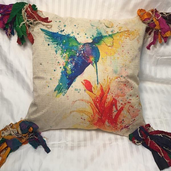 Hummingbird Pillow - Etsy