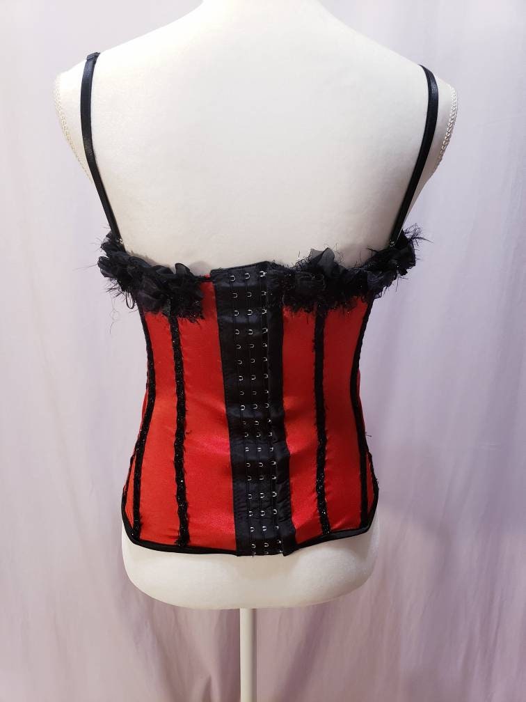 Red & Black Moulin Rouge Corset/sexy Black and Red Gothic - Etsy