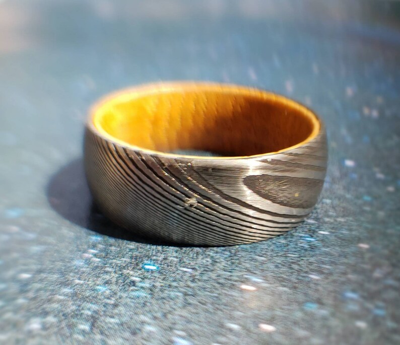 Damascus Steel Whiskey Barrel Ring Made From Hand Forged - Etsy