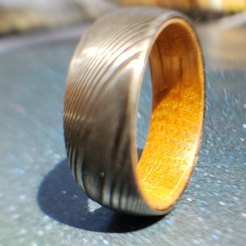 Damascus Steel Whiskey Barrel Ring Made From Hand Forged - Etsy