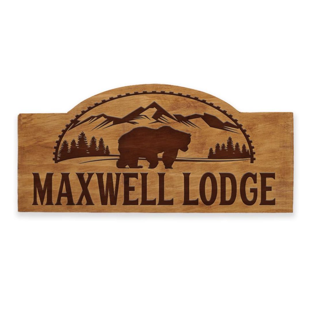 Personalized House Number Sign: Rustic Northwoods Decor, Family Name ...