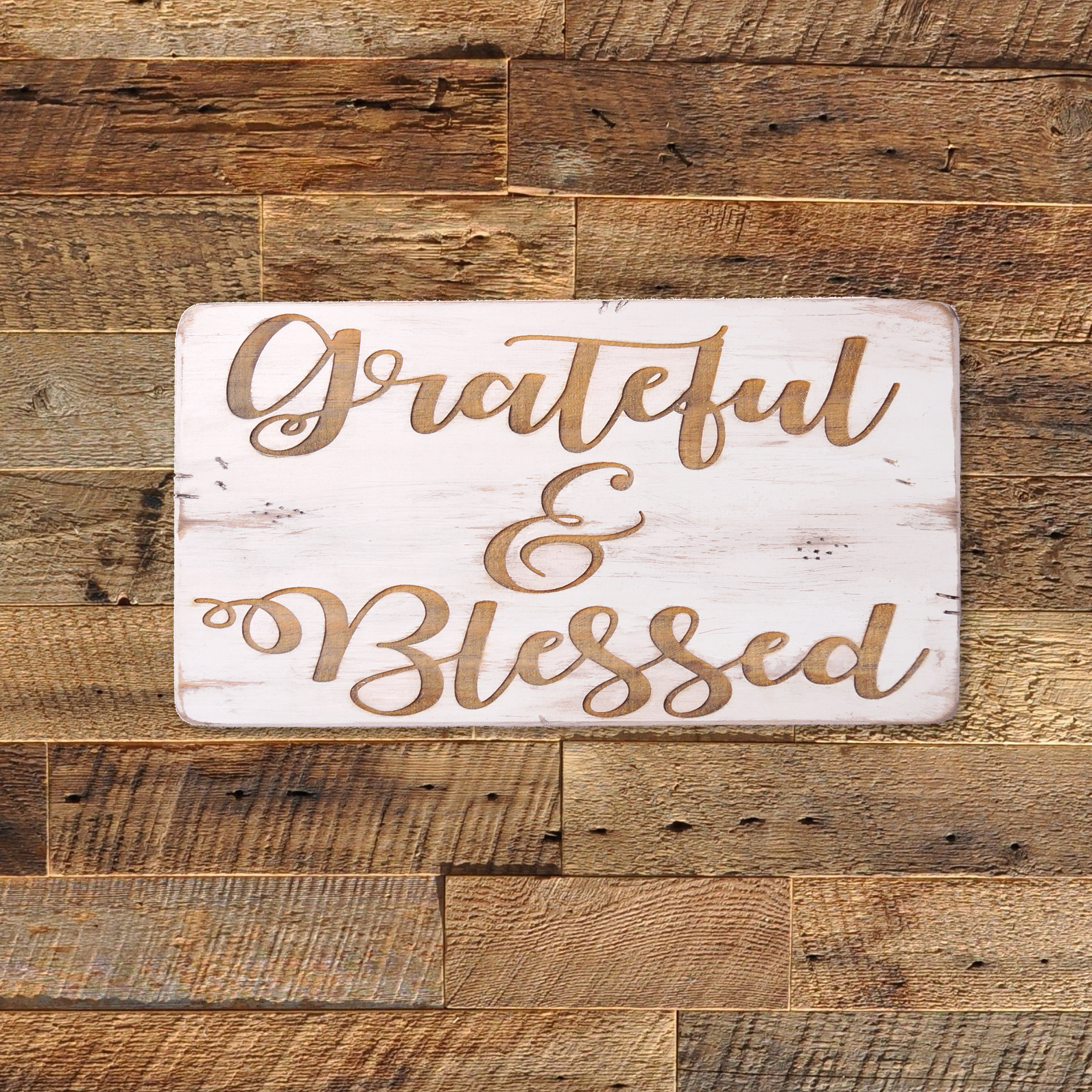 Grateful & Blessed, Farmhouse Kitchen Sign, Engraved Grateful and ...
