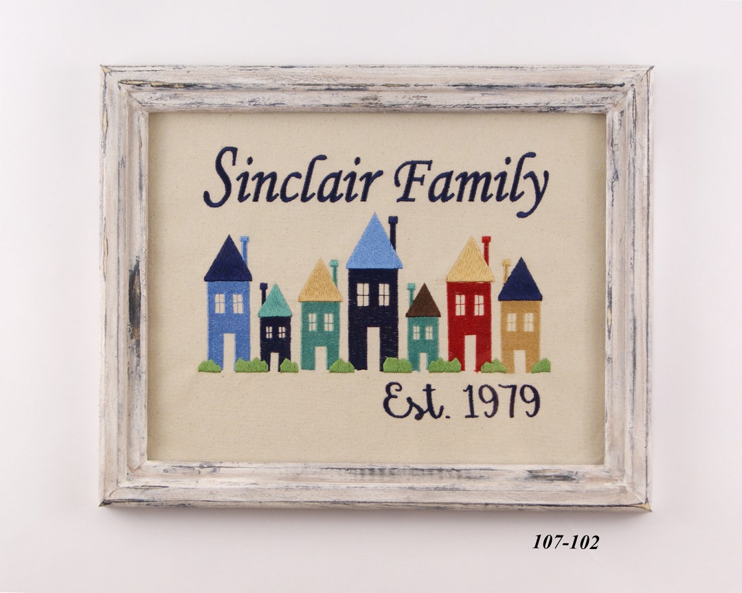 Personalized Welcome, Embroidered Welcome, Embroidered Framed Art ...