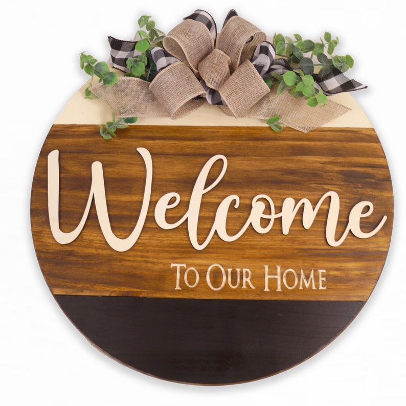 Personalized Round Welcome Sign Welcome to Our Home Sign - Etsy