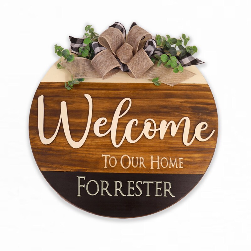 Round Welcome Signs for Front Door - Etsy
