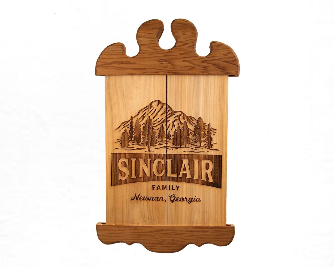 Personalized Cedar Sign: Laser Etched Northwoods Design - Etsy