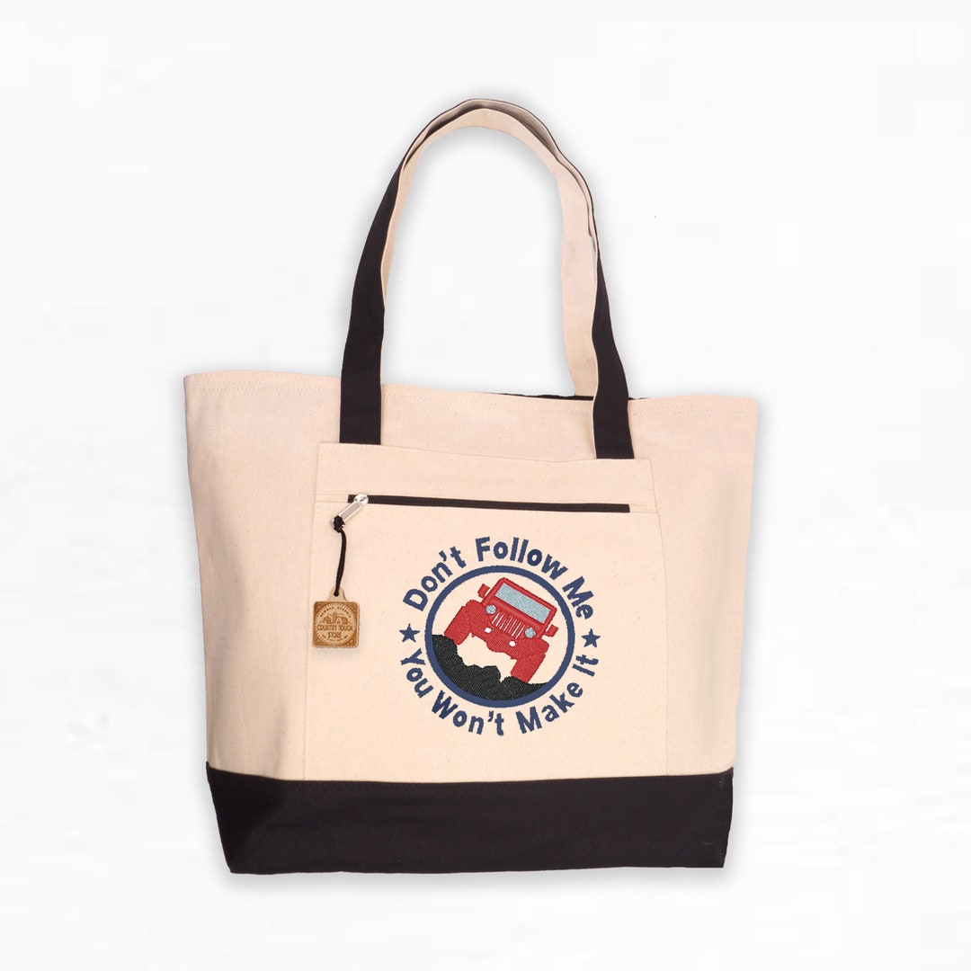 4x4 Tote Bag With Zip Top and Zip Pocket, All Terrain Vehicle Tote ...