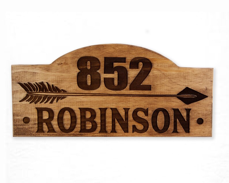 Personalized Wood House Number Sign: Rustic Arrow Decor - Etsy