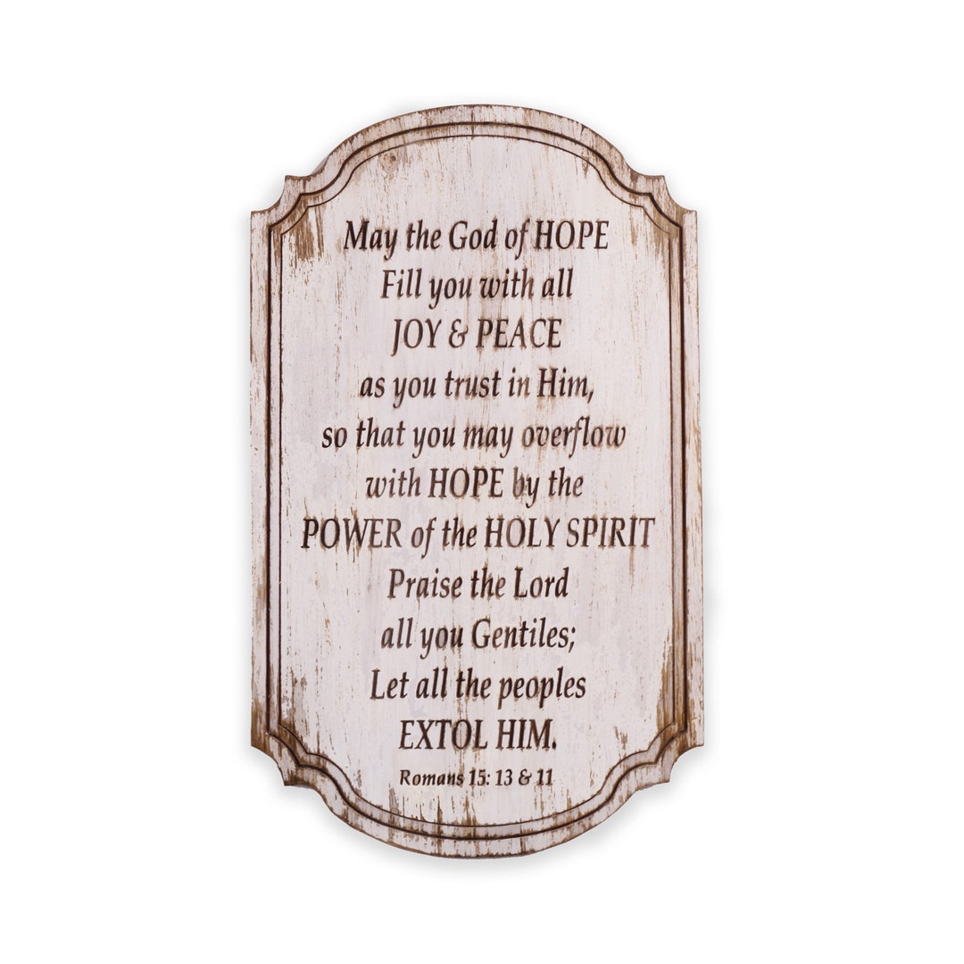 Scripture Sign, Romans 15:13, Christian Wall Hanging, Gods Word Decor ...
