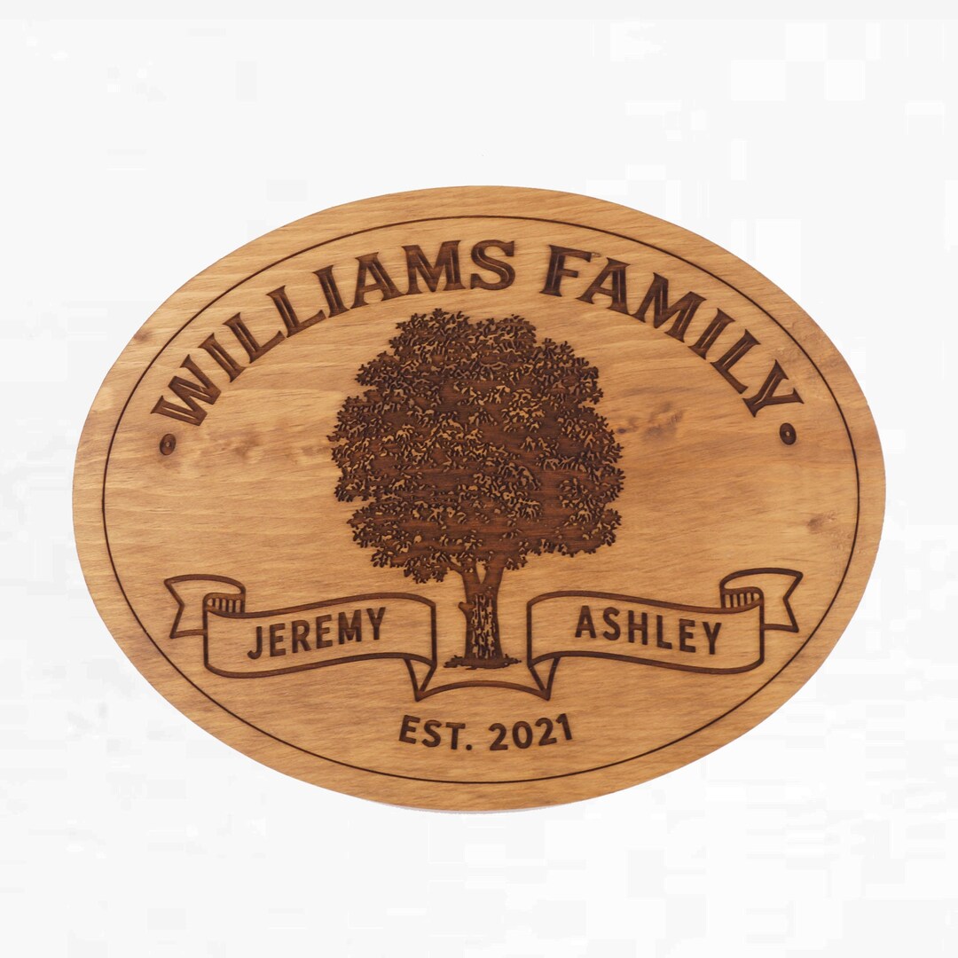 Family Name Sign Tree Wall Hanging Botanical Sign Farmhouse - Etsy