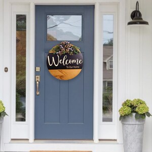 Personalized Round Welcome Sign, Welcome to Our Home Sign, Front Door ...