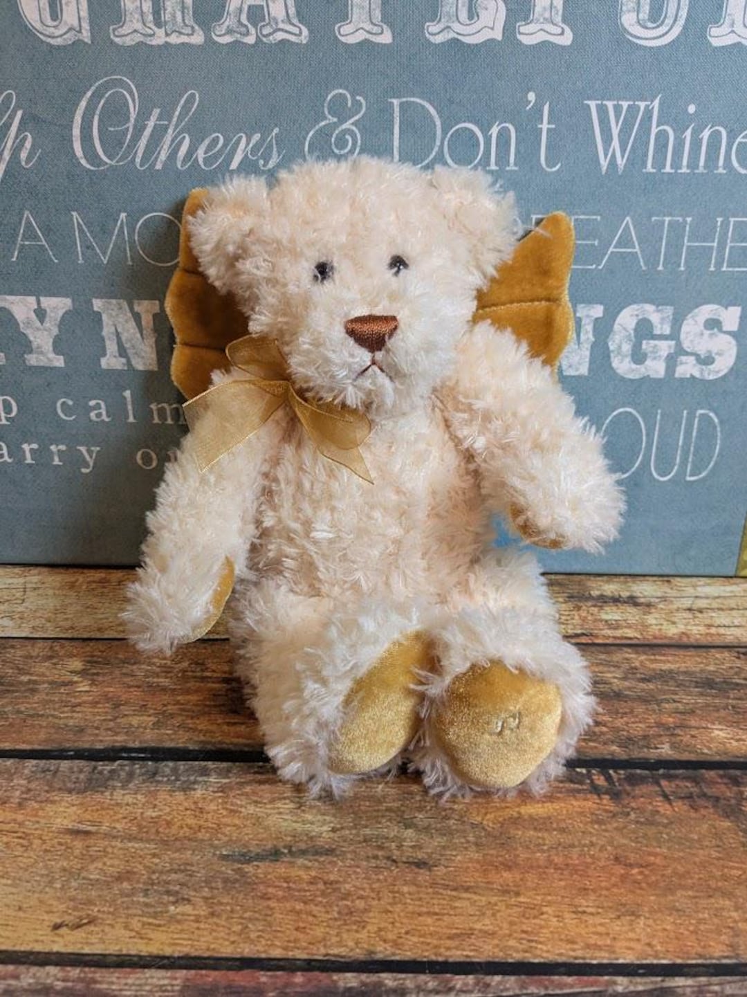 Vintage Gund Angel Teddy Bear, Plays Veggie Tales Song i Am a Promise ...