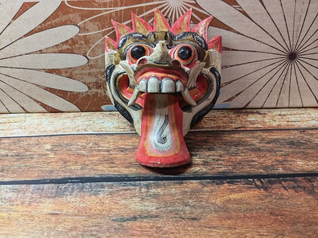 Vintage Balinese Indonesian Rangda Mask, 7 Inches Tall, Hand Carved - Etsy