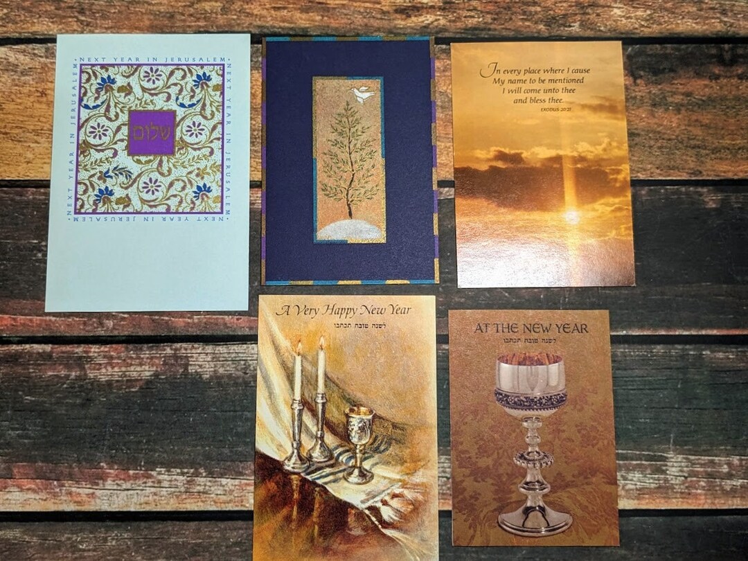 Vintage Hallmark & Ambassador Jewish New Year Greeting Cards, L'shanah ...