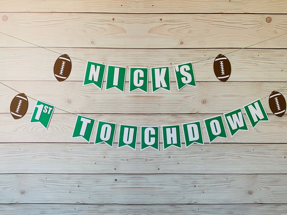 First Touchdown Football Birthday Banner Football 1st | Etsy
