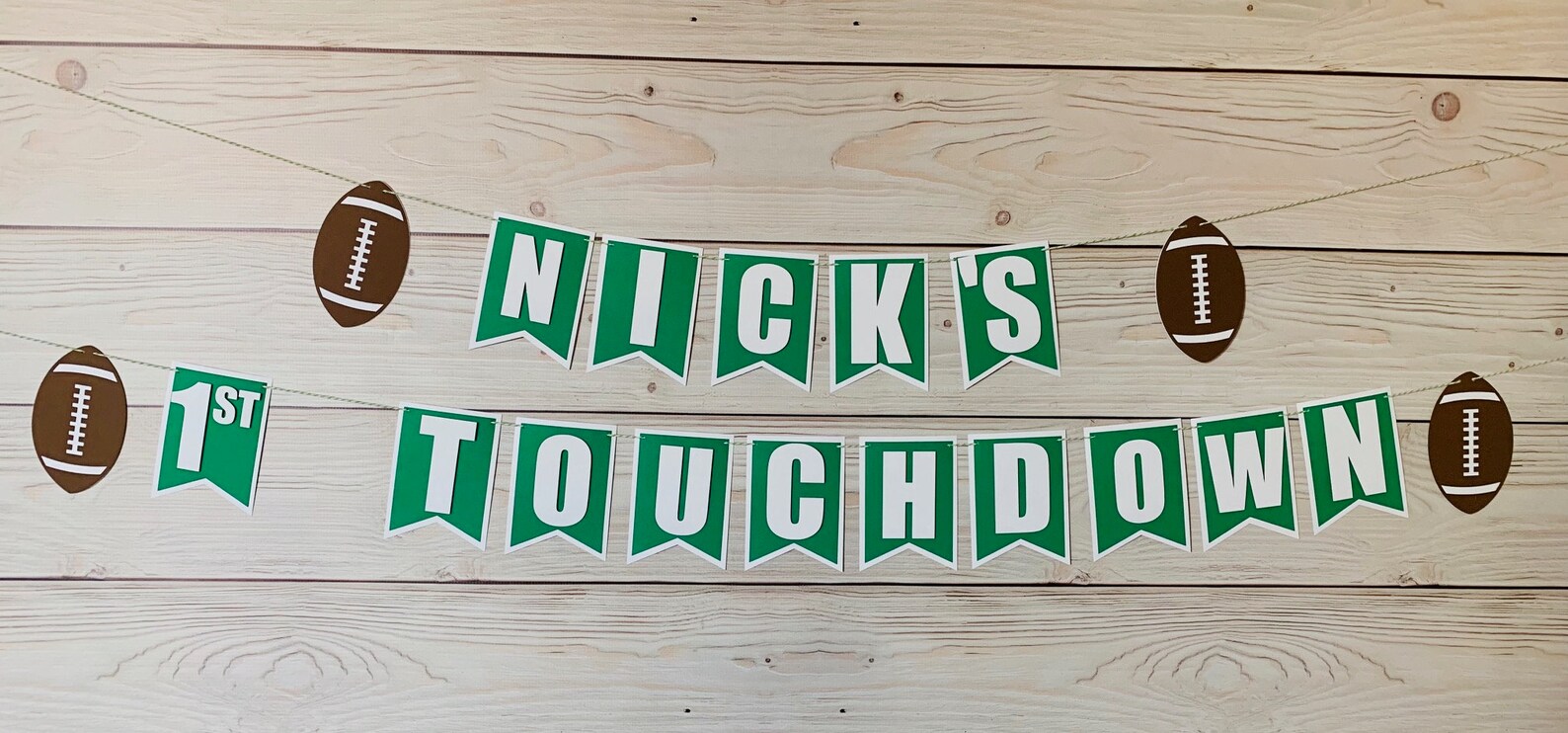 First Touchdown Football Birthday Banner Football 1st | Etsy