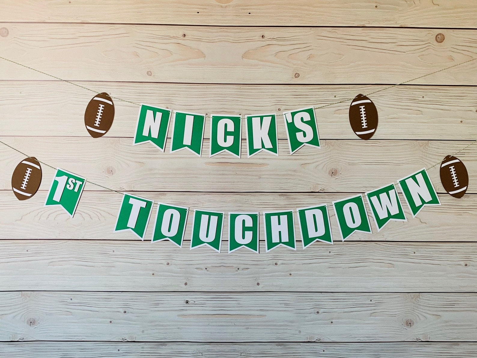 First Touchdown Football Birthday Banner Football 1st | Etsy