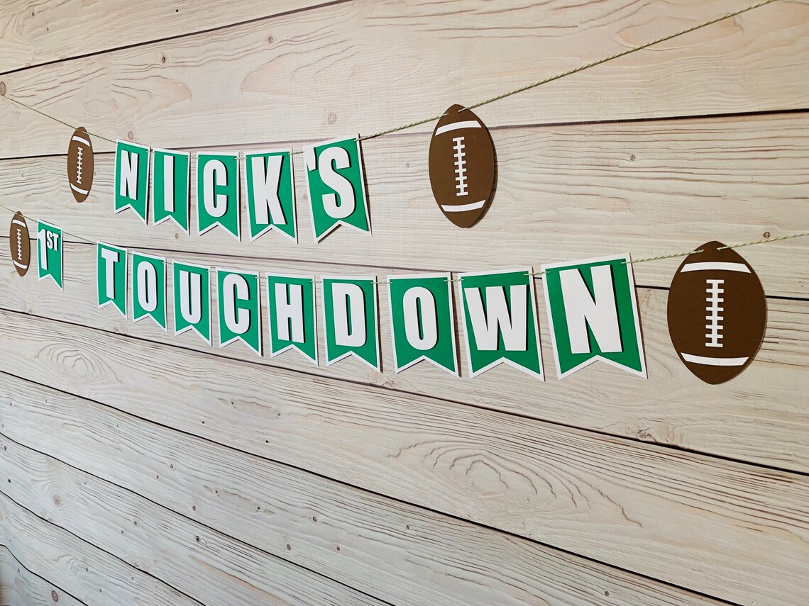 First Touchdown Football Birthday Banner Football 1st | Etsy